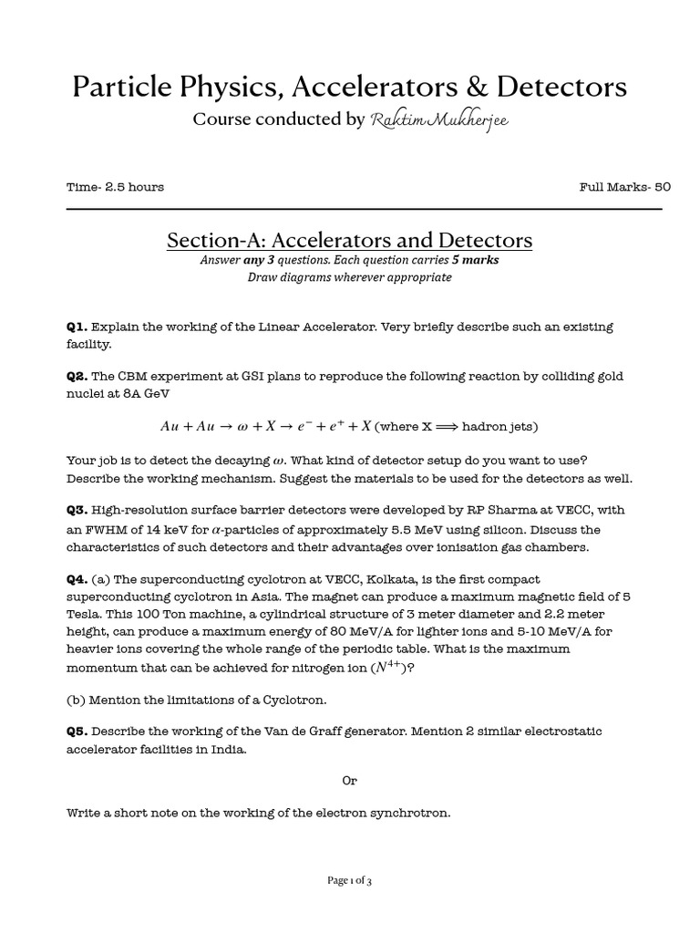 Particle Test | PDF | Particle Accelerator | Quark