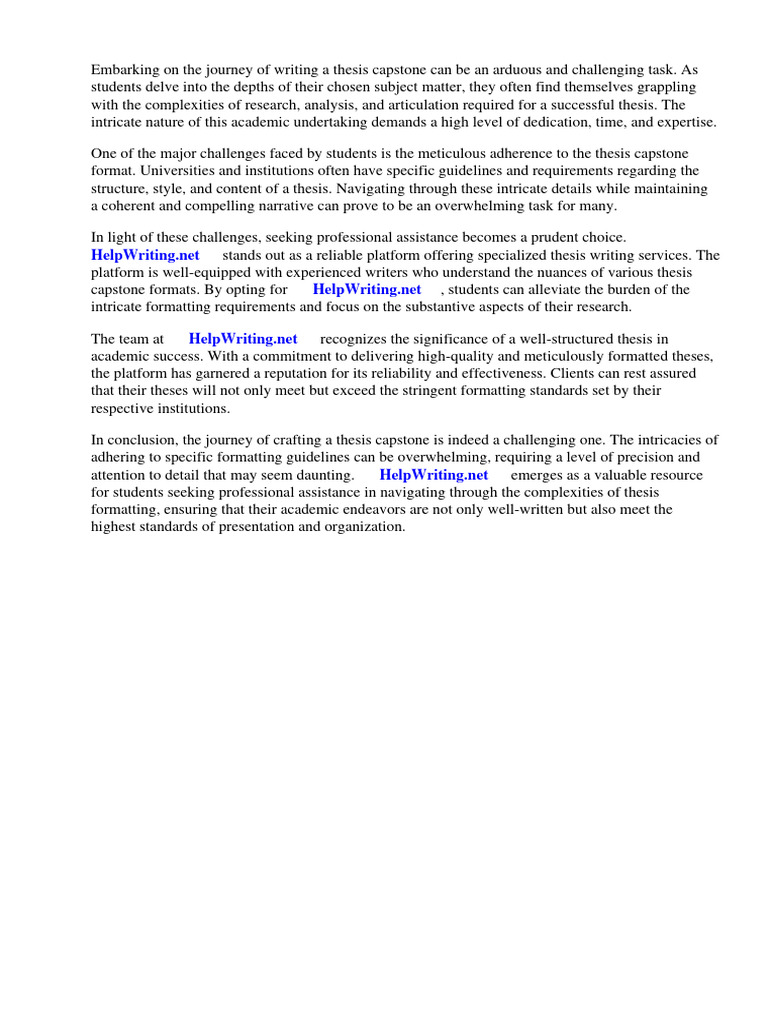 Thesis Capstone Format | PDF | Corporate Social Responsibility | Service Learning