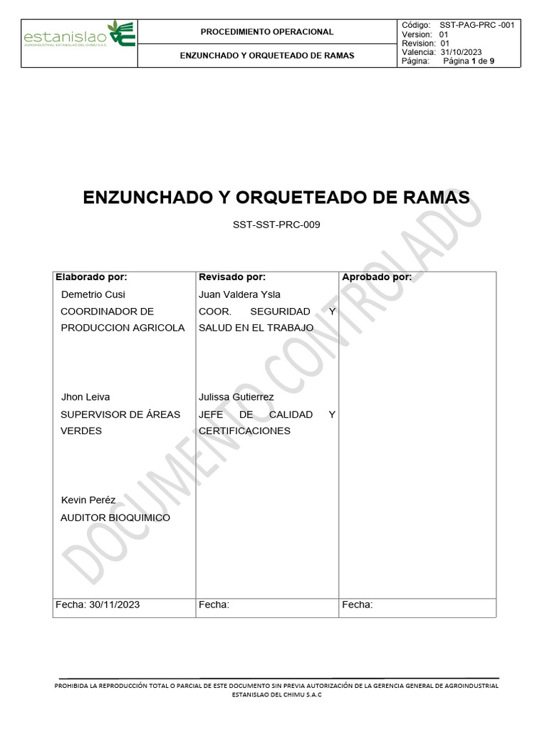 Procedimiento Operacional Enzunchado y Orquetado de Ramas | PDF | Nudo ...