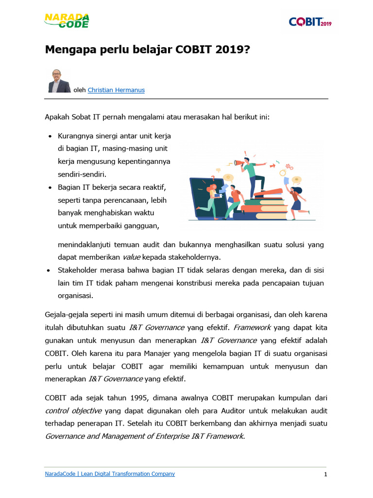COBIT 2019 Mengapa Perlu Belajar COBIT 2019 | PDF