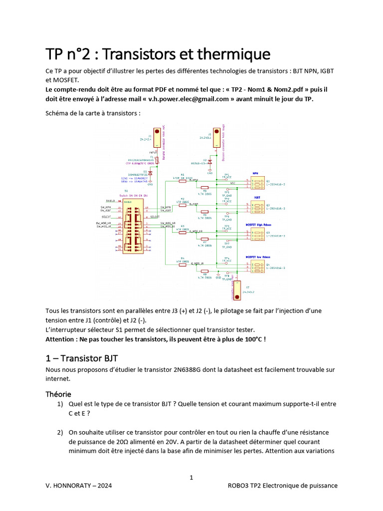 TP n2 - Transistors Et Thermique | PDF