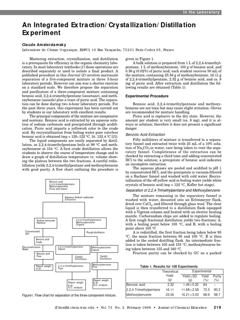 Amsterdamsky J. Chem. Ed. 1998 | PDF | Distillation | Water