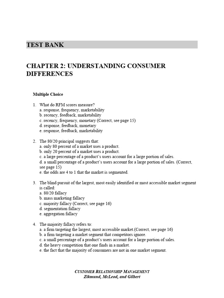 CHAPTER 2: UNDERSTANDING CONSUMER DIFFERENCES ch02 | PDF | Marketing ...