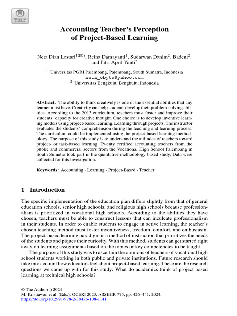 125991478 | PDF | Project Based Learning | Learning