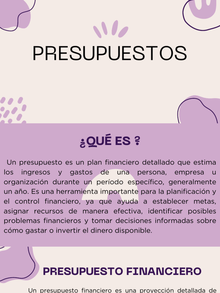 Tipos de Presupuestos | PDF | Presupuesto | Business
