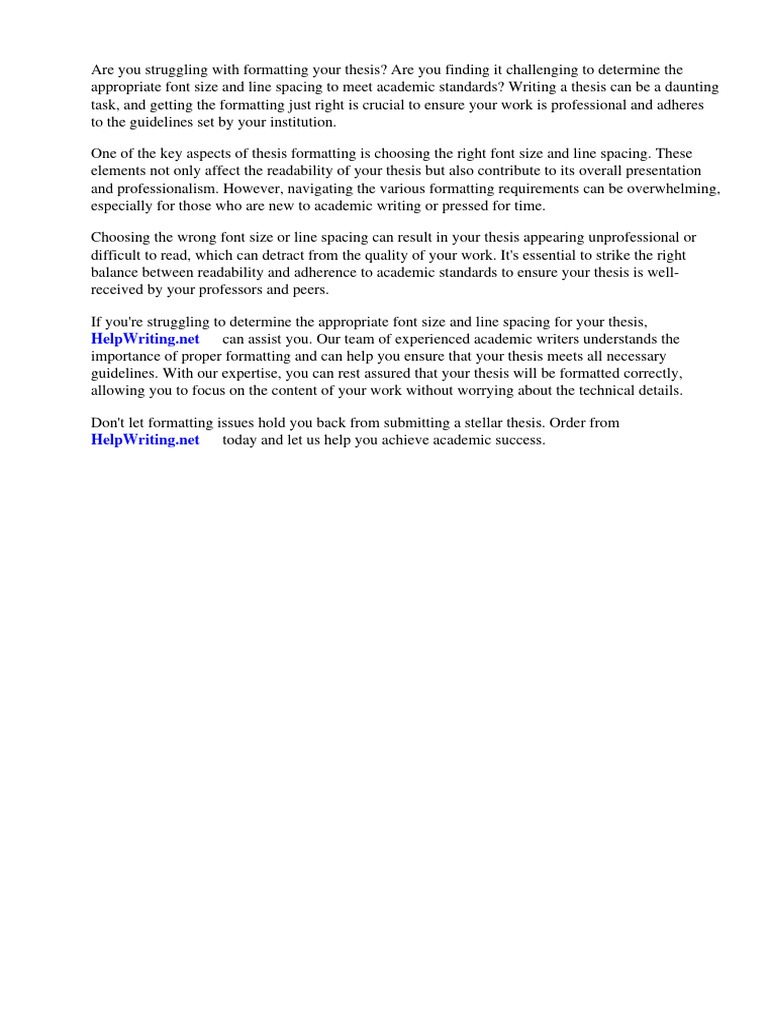 Thesis Formatting: Font Size & Spacing | PDF | Career & Growth
