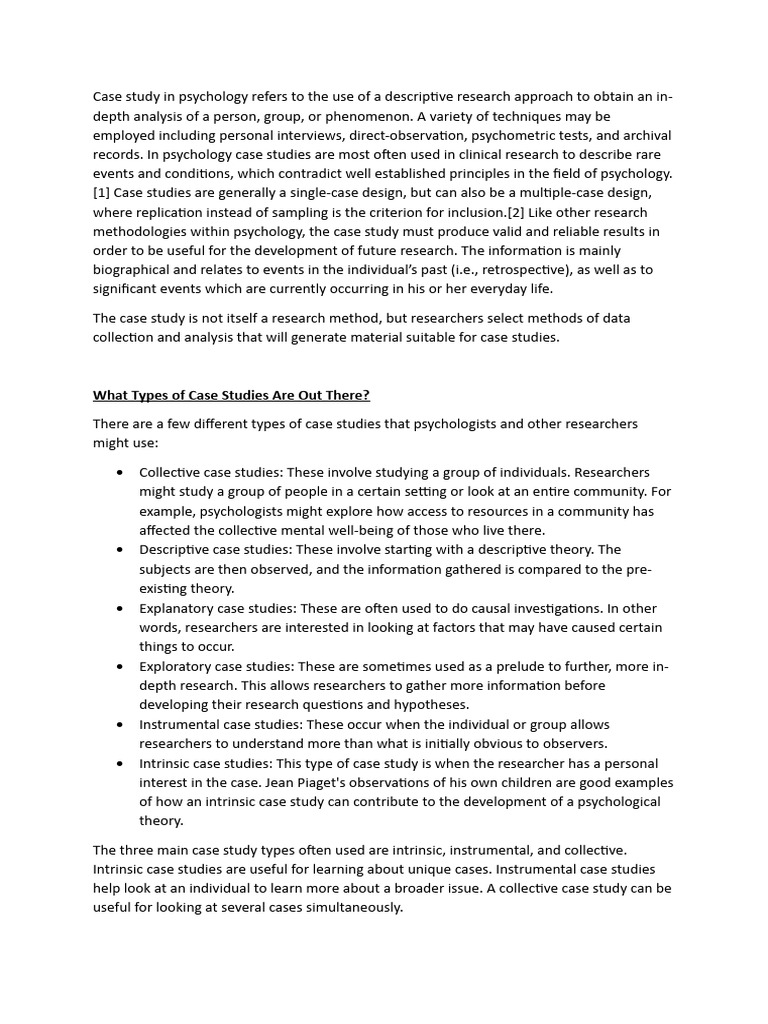 Case Study 4 | PDF | Case Study | Psychology