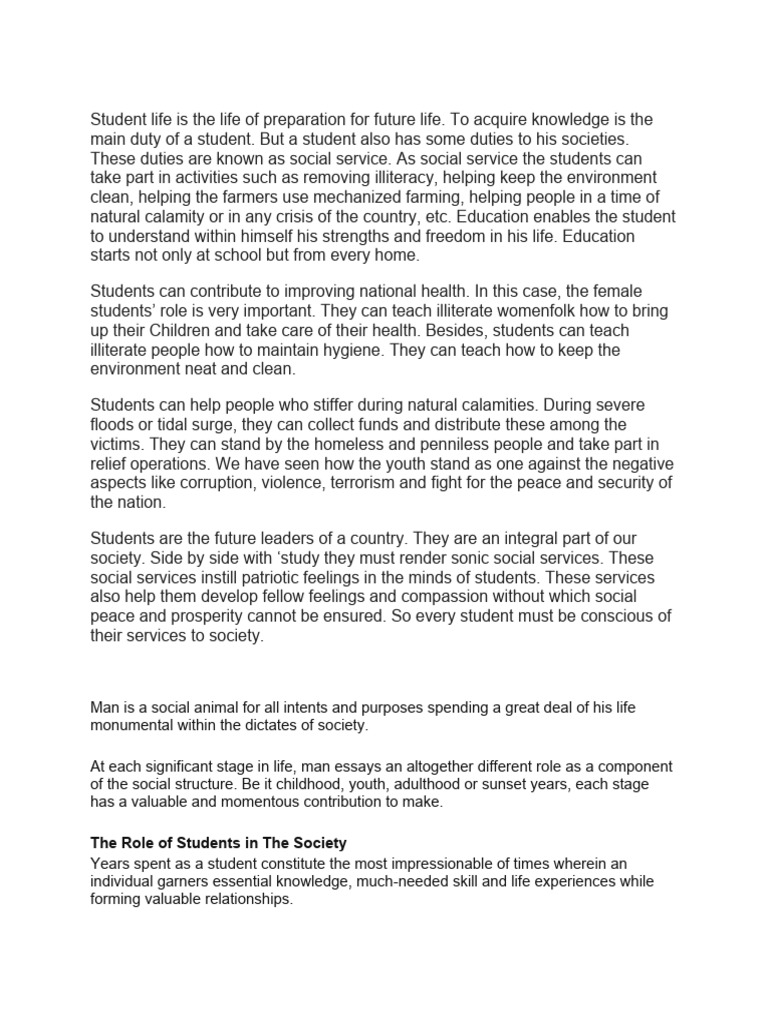 Students Role in Community Building | PDF | Self Esteem | Community