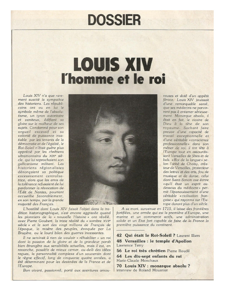 Revue Histoire Louis Xiv | PDF