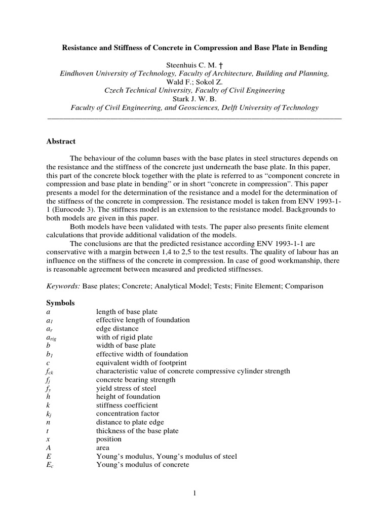 Resistance and Stiffness of Concrete in Comp | PDF | Strength Of ...