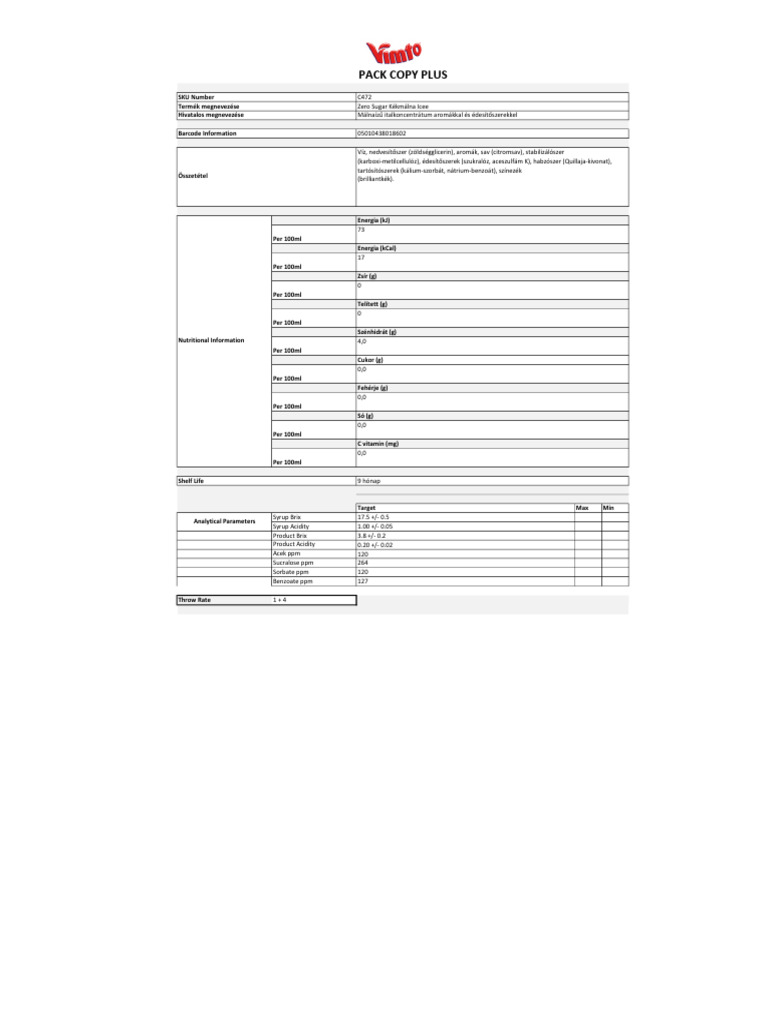 Vimto Icee Raspberry - Hu | PDF