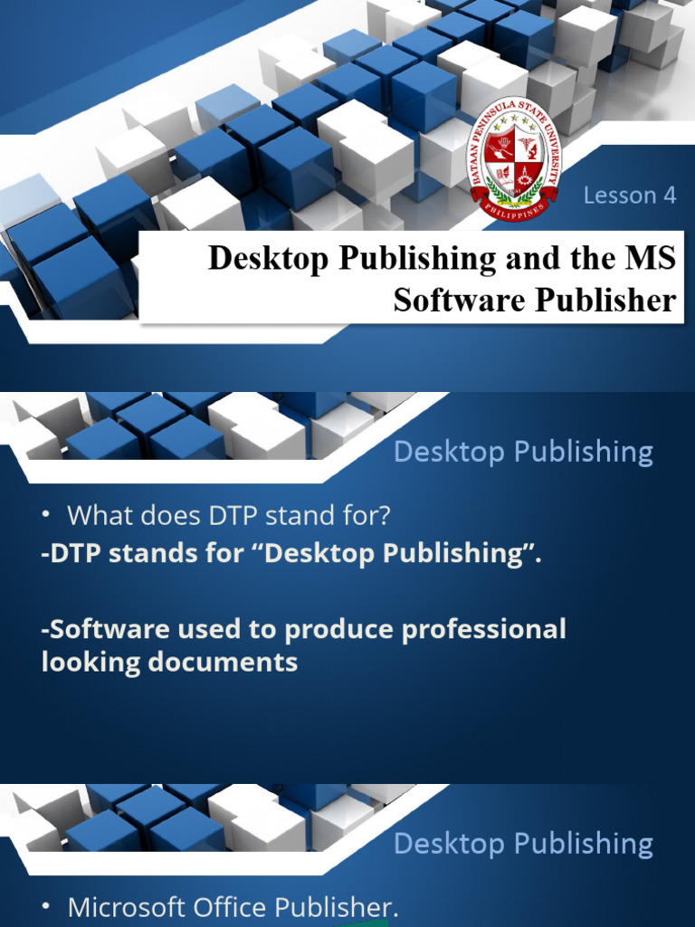 Lesson 3 Desktop Publishing and The MS Software Publishing | PDF | Application Software | Computing