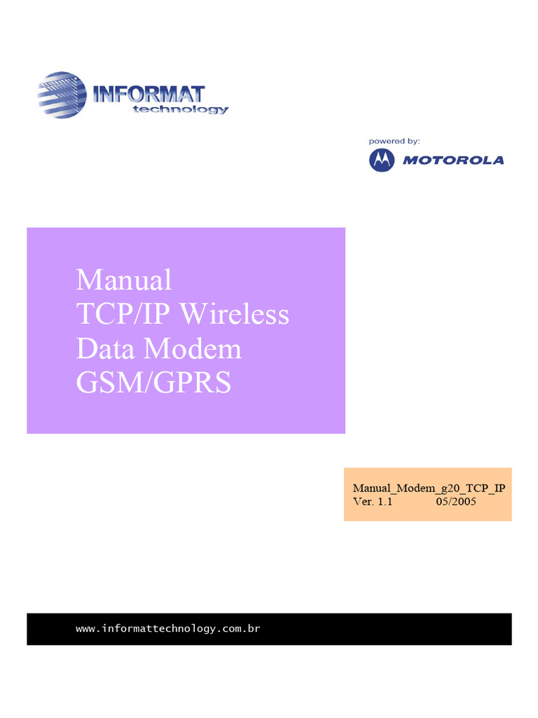 Manual do Modem GSM/GPRS TCP/IP | PDF | Protocolo de controle de ...