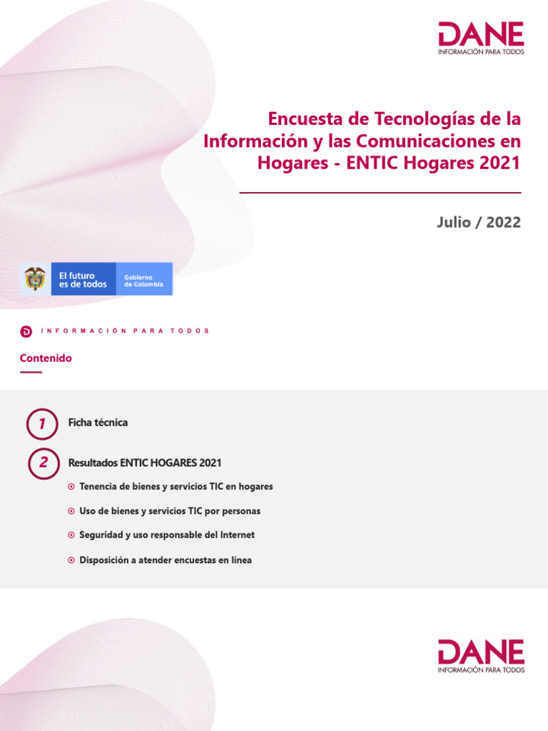 Presentacion e Entic Hogares 2021 | PDF | Tecnología de información y ...