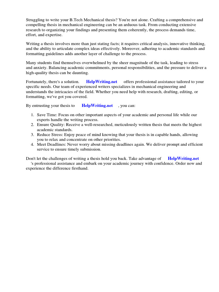 B.tech Mechanical Thesis | PDF | Mechanical Engineering | Engineering