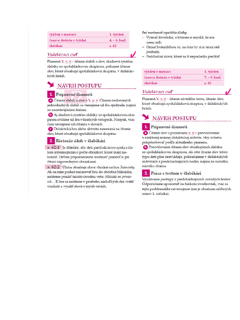 Čítanie Slabík A Slov Na Y | PDF