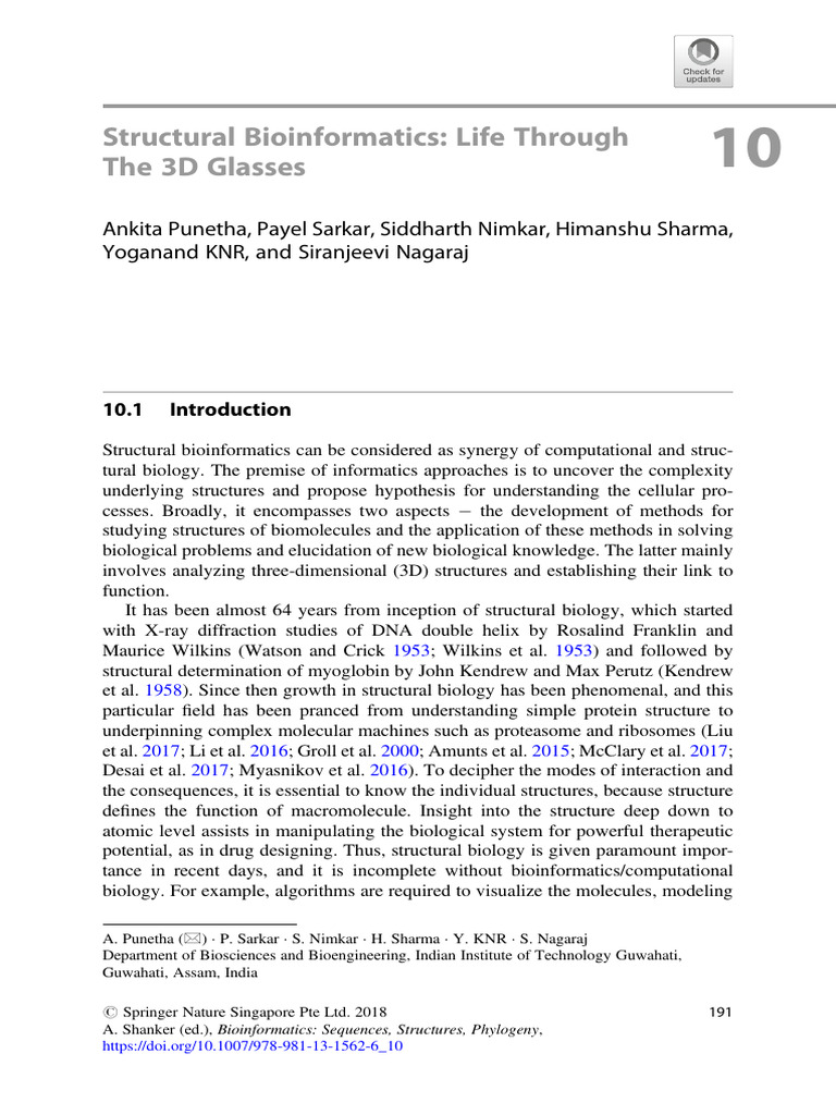 Structural Bioinformatics Life Through | PDF | Science & Mathematics | Computers