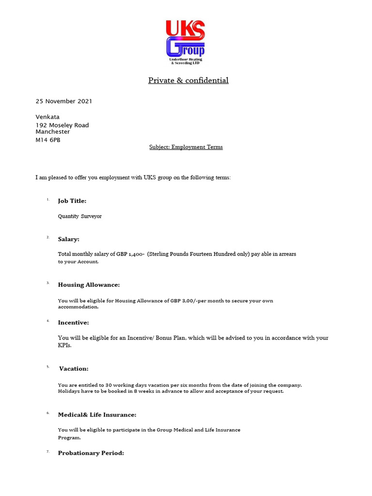 Venkata Employment Contract Pdf Employment Business Law