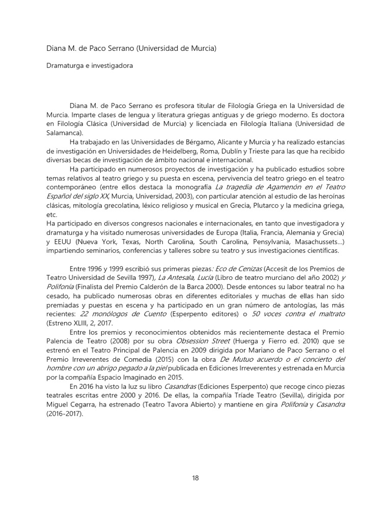 Diana de Paco Serrano. CV 1 | PDF