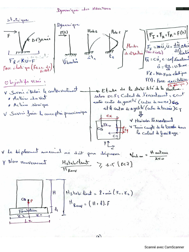 Cours Dynamique Des Structures | PDF