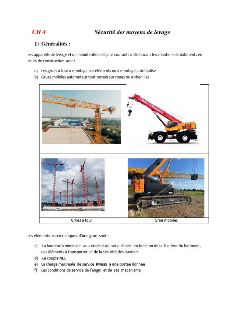Sécurité des grues sur chantier | PDF | Grue (Machine) | Transport