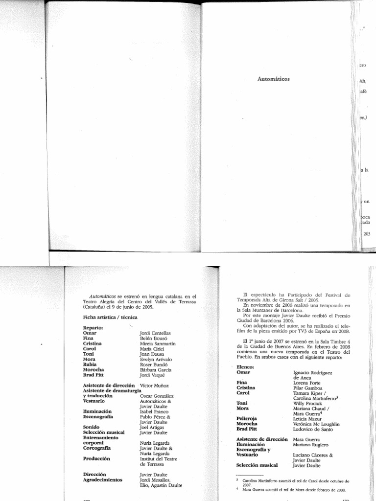 Automáticos - Javier Daulte | PDF