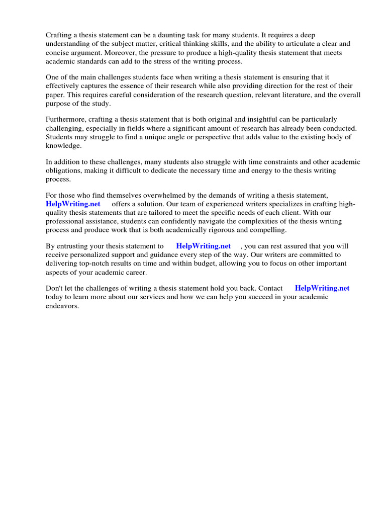 Thesis Statement Writing Process | PDF | Career & Growth | Science ...