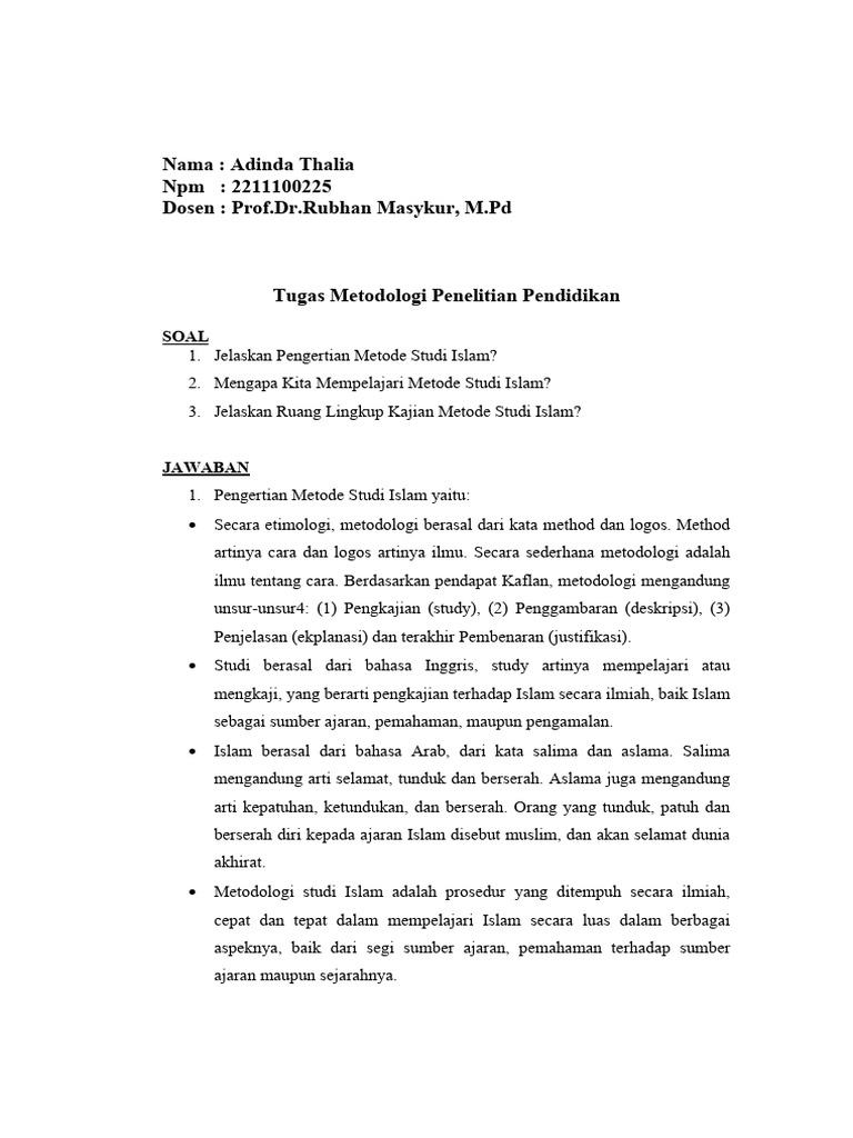 Tugas Metopen | PDF