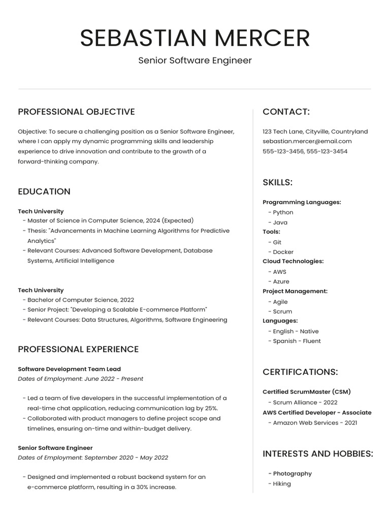 Job-Winning CV #11844 | PDF