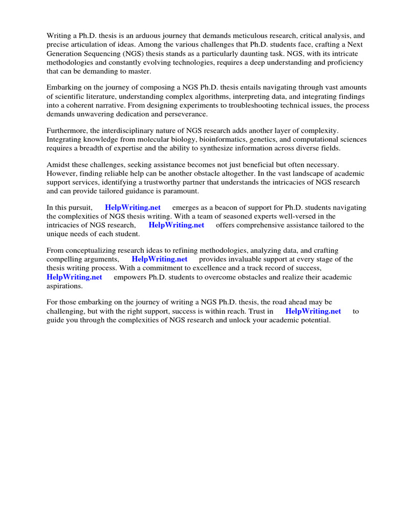 Next Generation Sequencing PHD Thesis | PDF | Dna Sequencing | Bioinformatics