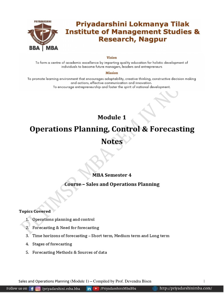 SOP Module 1-1 | PDF | Forecasting | Business Process