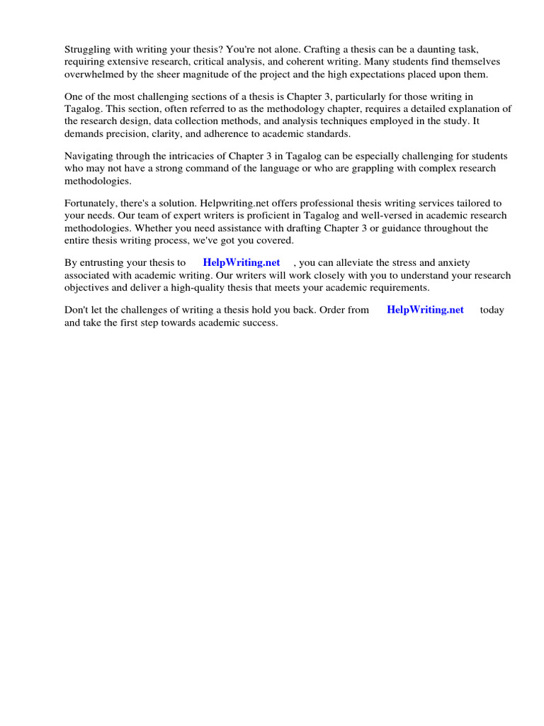 Sample Thesis Chapter 3 Tagalog | PDF