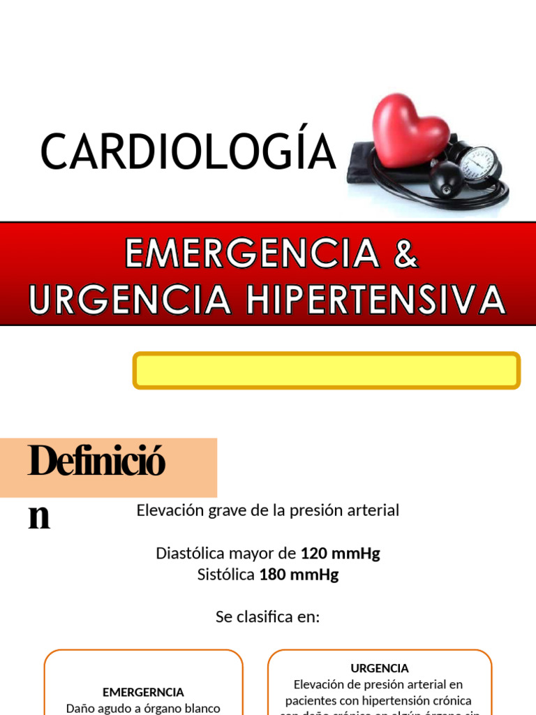 Emerg y Urgen Hipertensivas II | PDF | Hipertensión | Medicina CLINICA