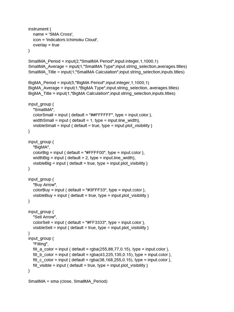 Script SMA Cross | PDF | Investing | Economic Forecasting