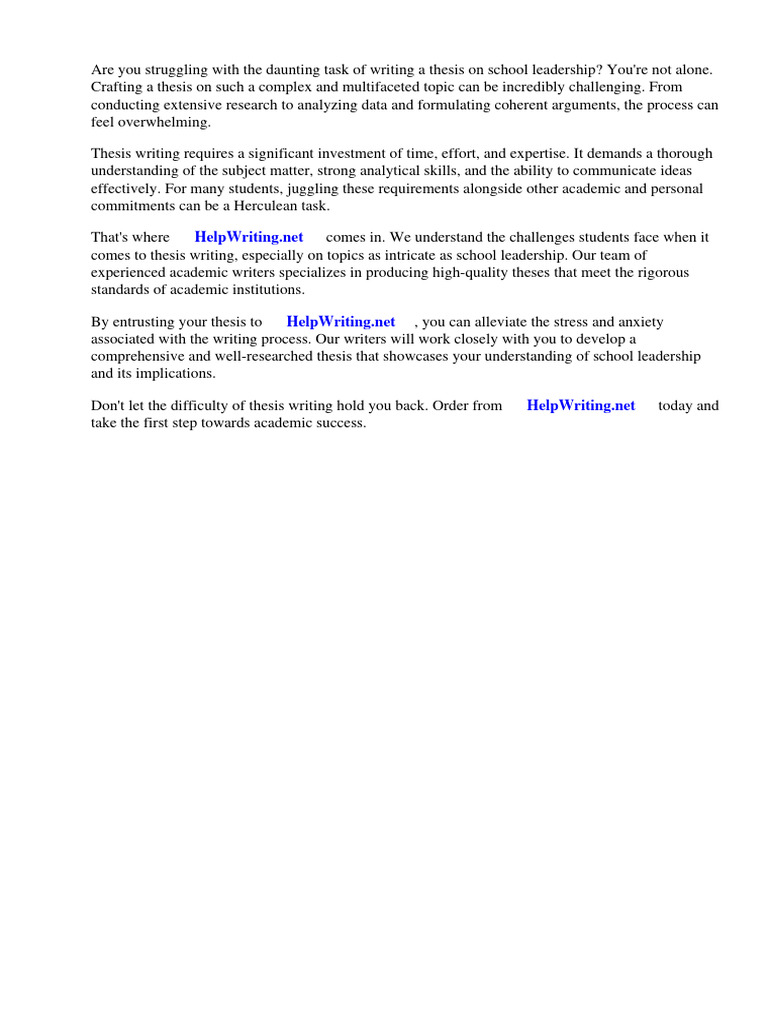Thesis School Leadership | PDF | Leadership | Transformational Leadership