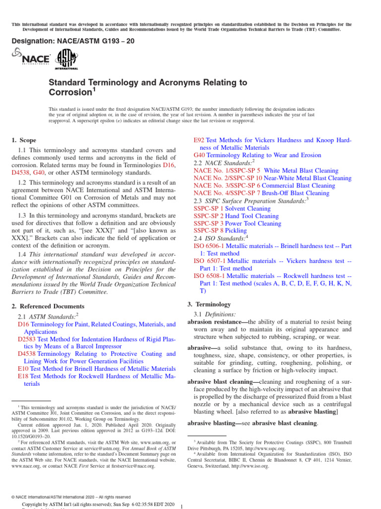 Astm G193 (2020) | PDF | Corrosion | Anode