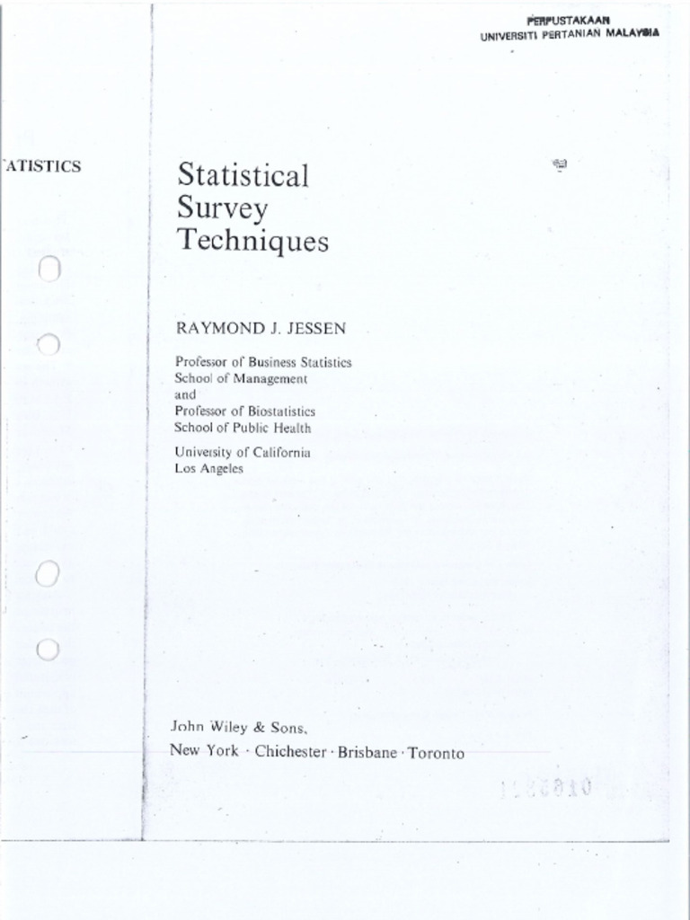 Statistical Survey Technques-Jessen | PDF