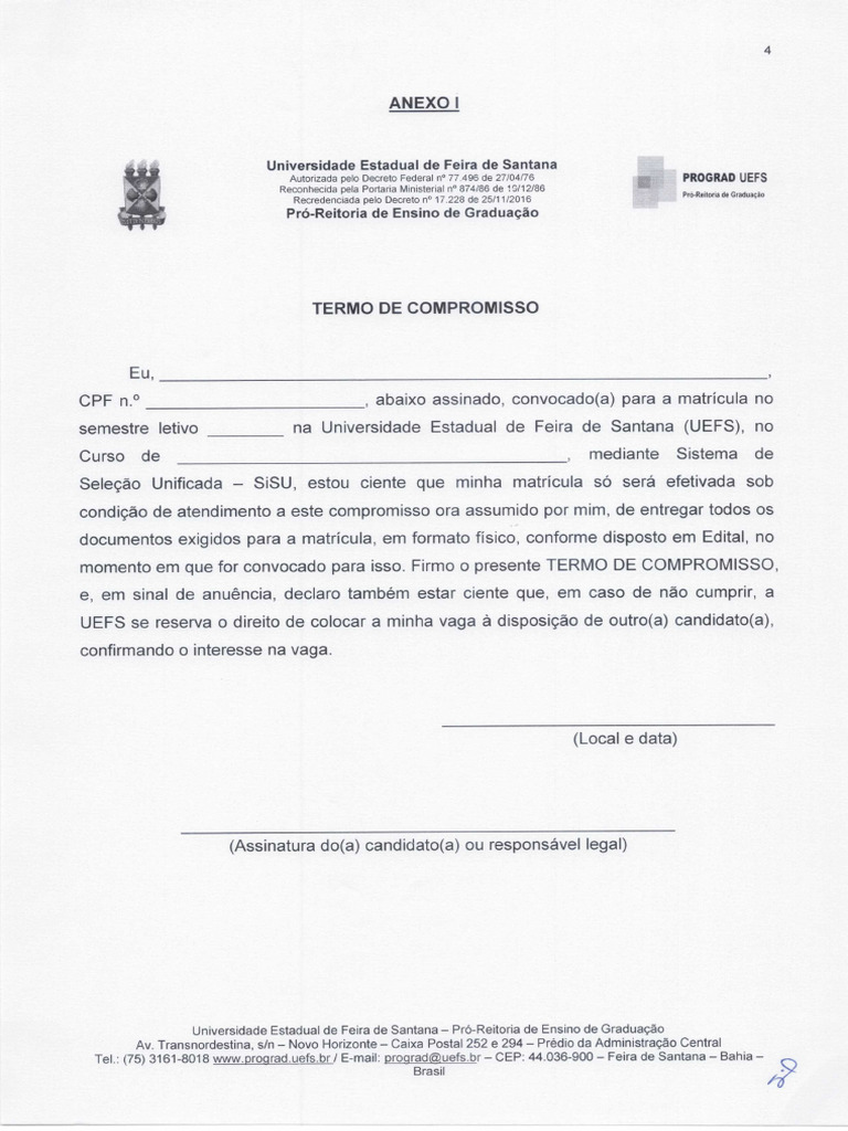 Termo de Compromisso | PDF