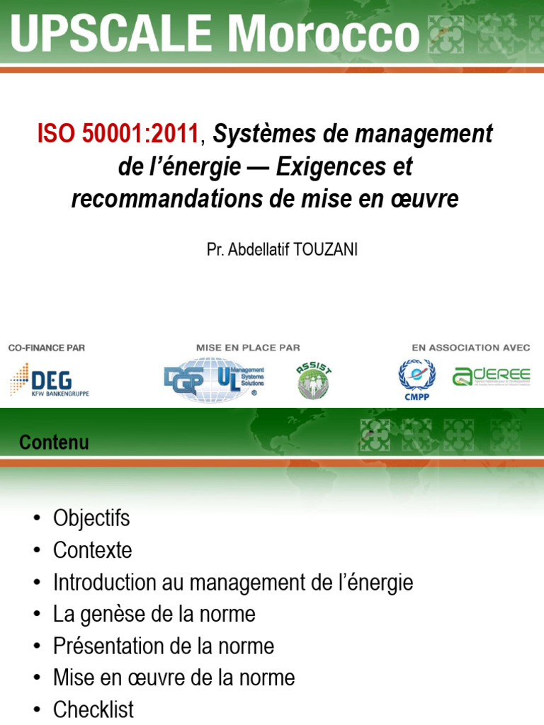 Présentation ISO 50001 Formation M.Touzani | PDF | Affaires | Finance ...