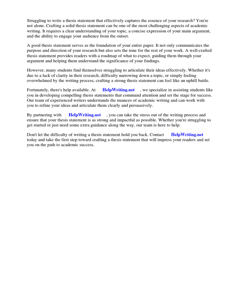 How To Have A Good Thesis Statement | PDF | Essays | Thesis