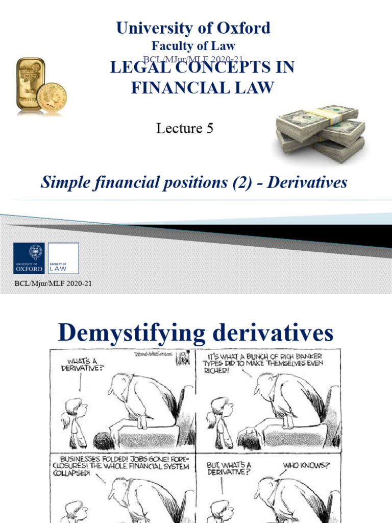 Legal Concepts Lecture (5) - Derivatives | PDF | Derivative (Finance) | Option (Finance)
