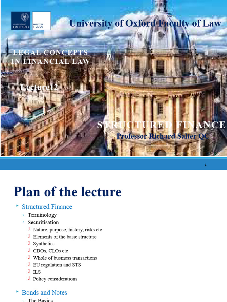 Legal Concepts Lecture (12) - Securitisation | PDF | Securitization ...