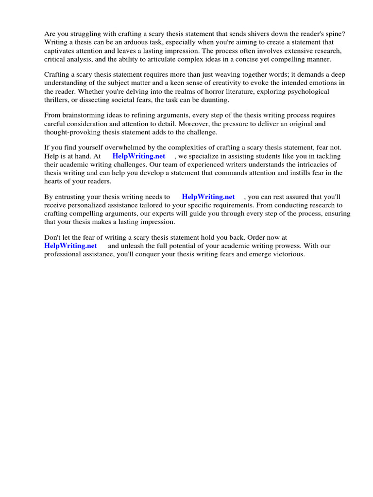 Scary Thesis Statement | PDF