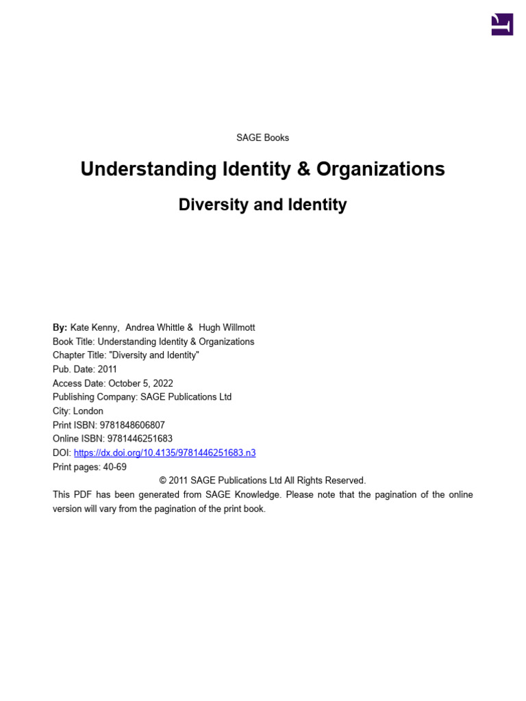 Understanding Identity and Organizations - n3 | PDF | Identity (Social ...