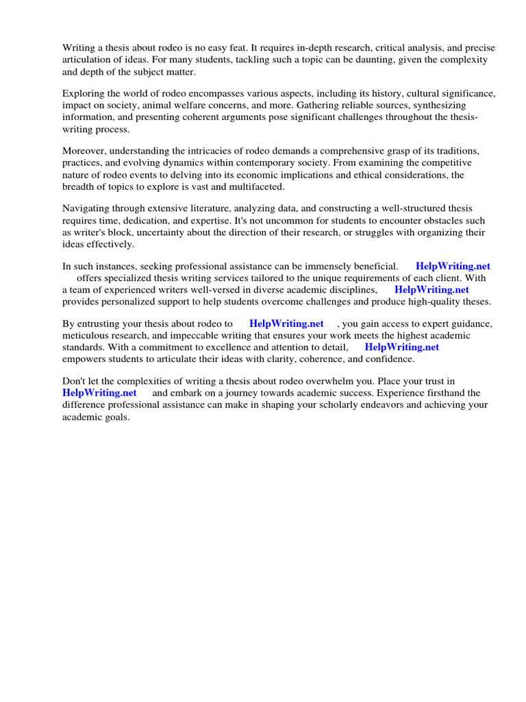 Thesis About Rodeo | PDF | Rodeo | Cowboys