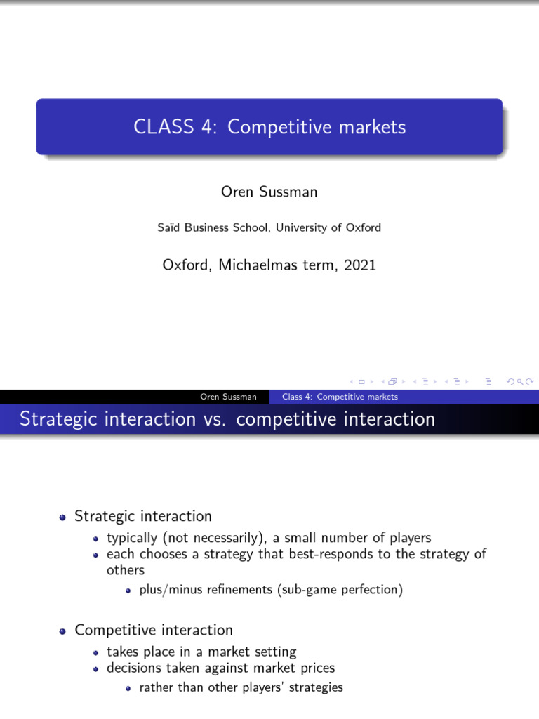 Class 4 - Competitive Markets - Presentation Slides | PDF | Labour ...