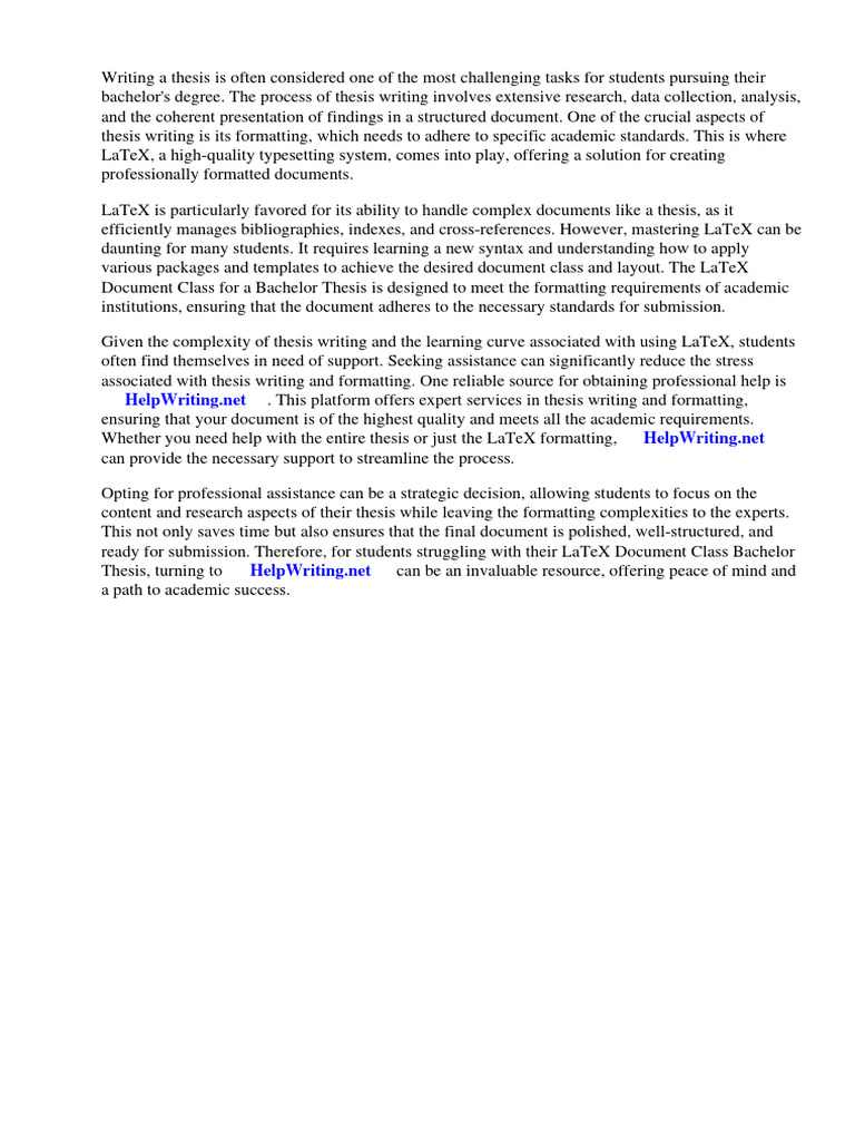 Latex Document Class Bachelor Thesis | PDF | Te X | Thesis