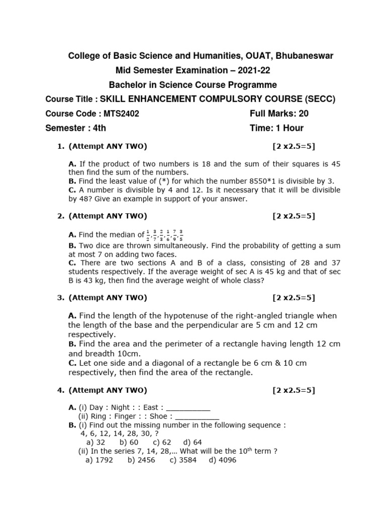 SECC MID SEM QUESTION 22 (1) - Compressed | PDF