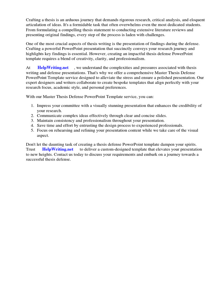 Master Thesis Defense Powerpoint Template | PDF | Thesis | Microsoft Power Point