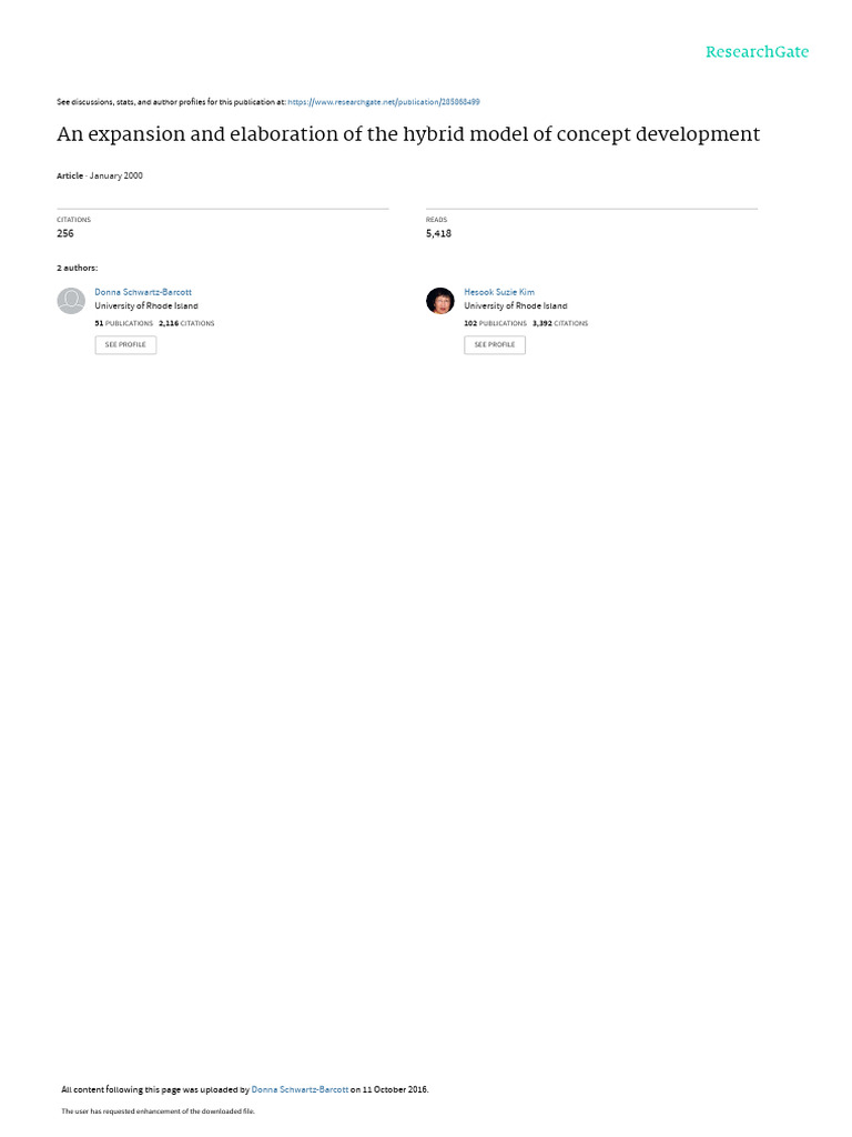 An Expansion and Elaboration of The Hybrid Model of Concept Development | PDF